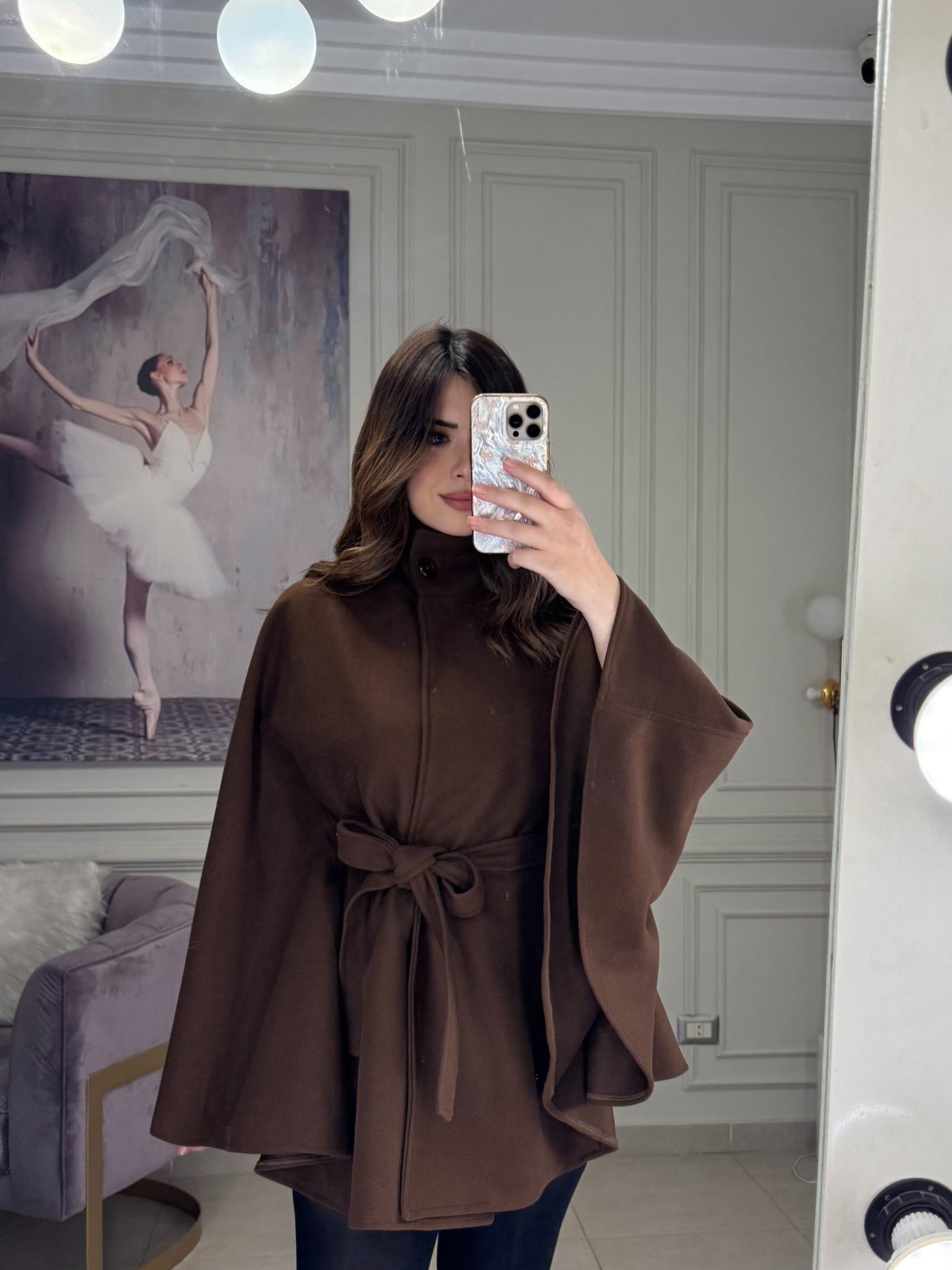 Elite Girl Wool Cape - Brown – Obsession Boutique eg